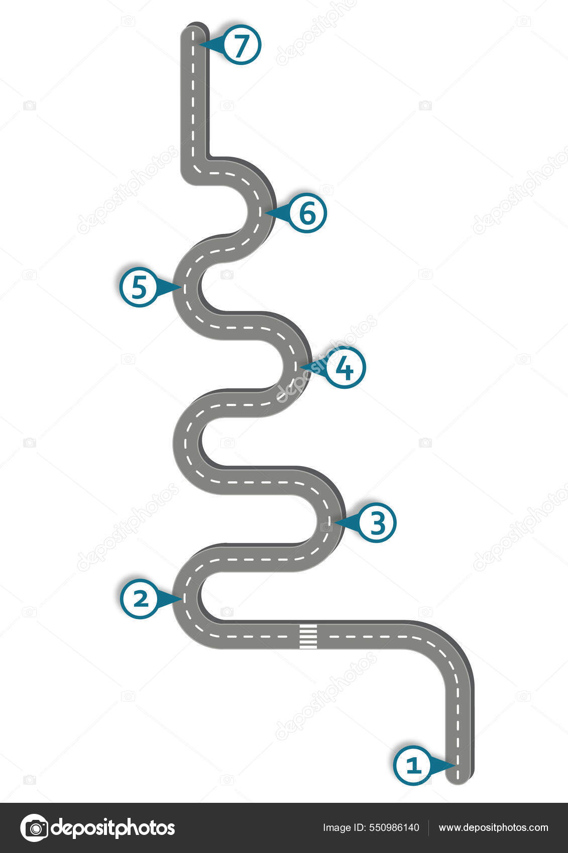 Business Workflow Roadmap Infographic Flat Lay Style Portrait Format ...