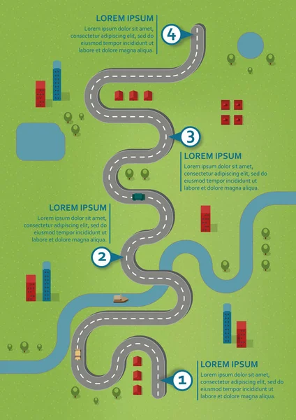 Business Workflow Roadmap Infographic Flat Lay Style Wide Format White ...