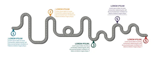 Business Workflow Roadmap Infographic Flat Lay Style Wide Format White ...