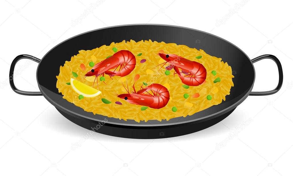 Paella. Comida tradicional española Stock Vector by ©Shiny777 19328091