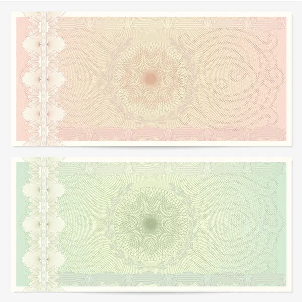 Gift certificate, Voucher, Coupon template with guilloche pattern ...