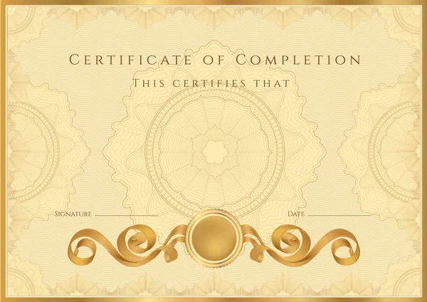 Horizontal certificate of completion (template) — Stock Vector ...