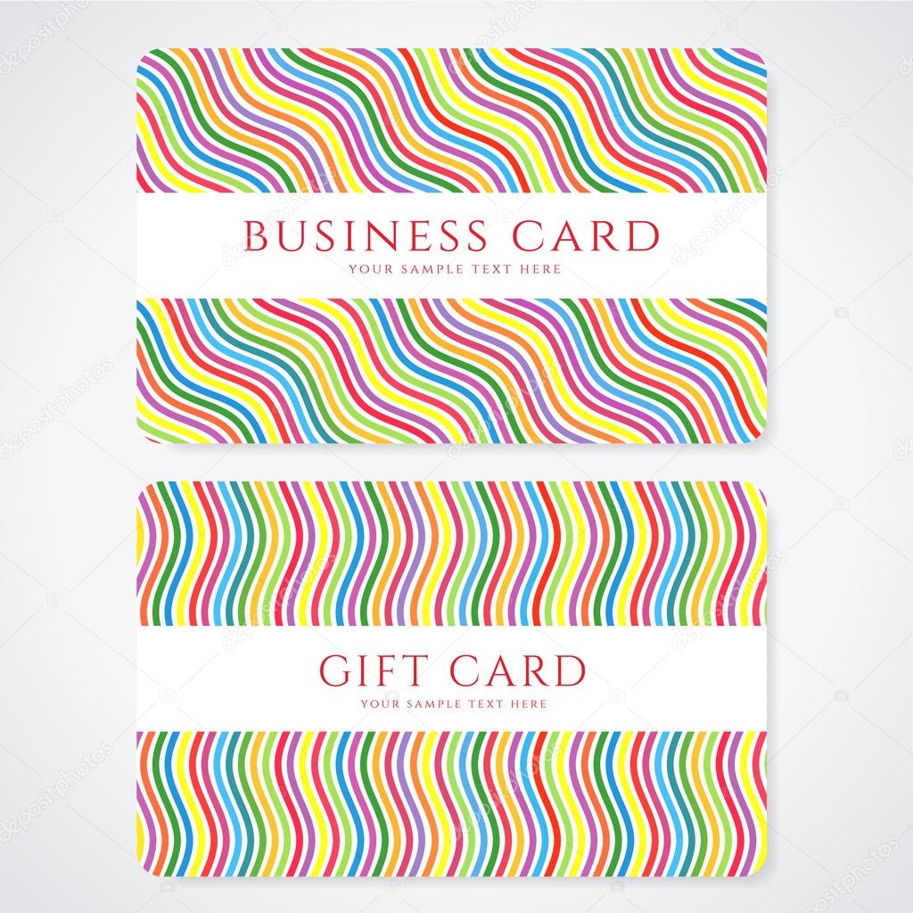 Colorful business card or Gift card (discount card) template with ...