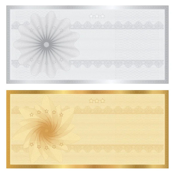 Gift certificate, Voucher, Coupon template with guilloche pattern ...