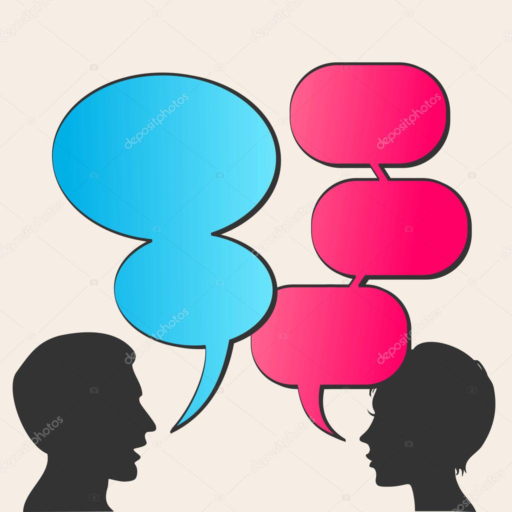 Iconos de personas con burbujas de diálogo colorido discurso — Vector ...