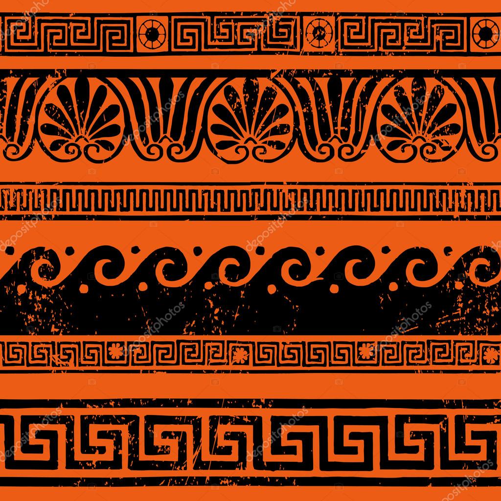 Ancient Greek border ornaments, meanders — Stock Vector © julynx #45073253