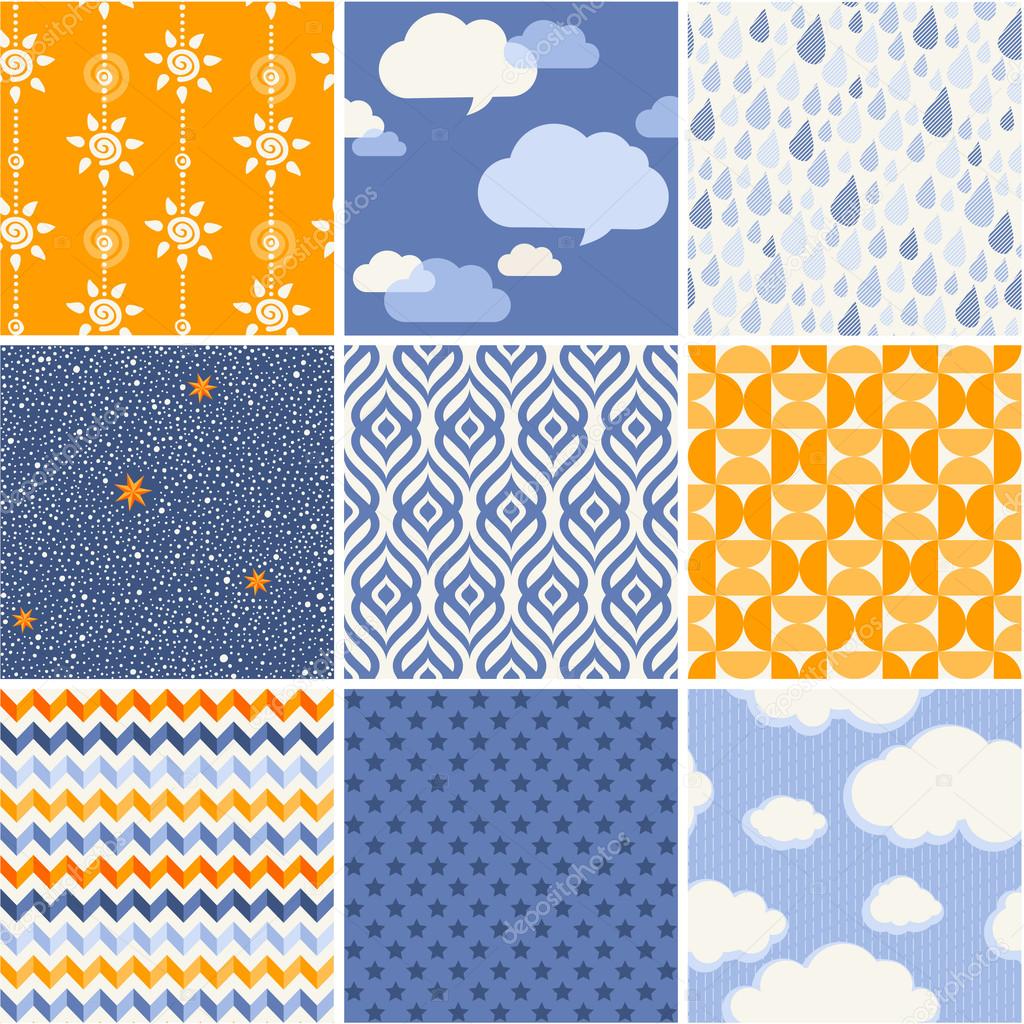 Simple pattern set - summer sky — Stock Vector © julynx #45980905
