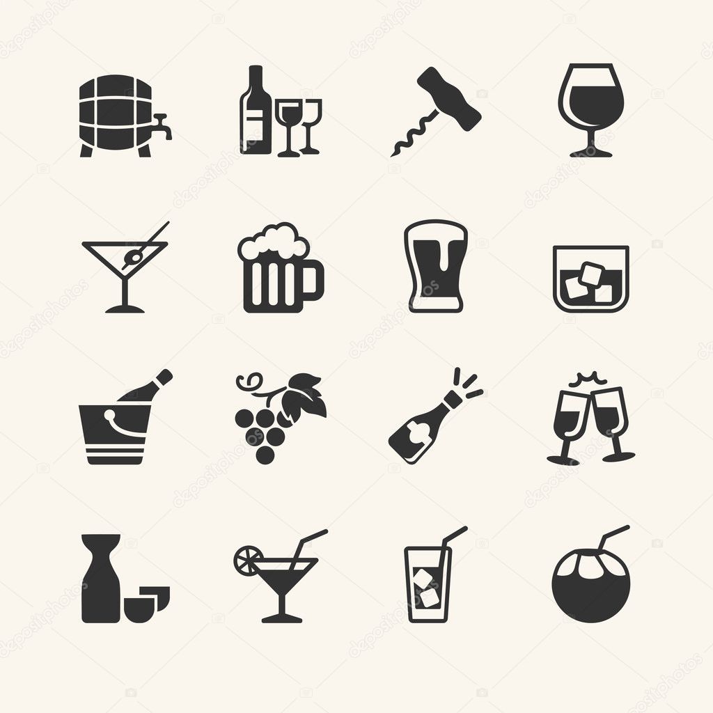 Alcohol drink - icon set Stock Vector Image by ©julynx #48649519