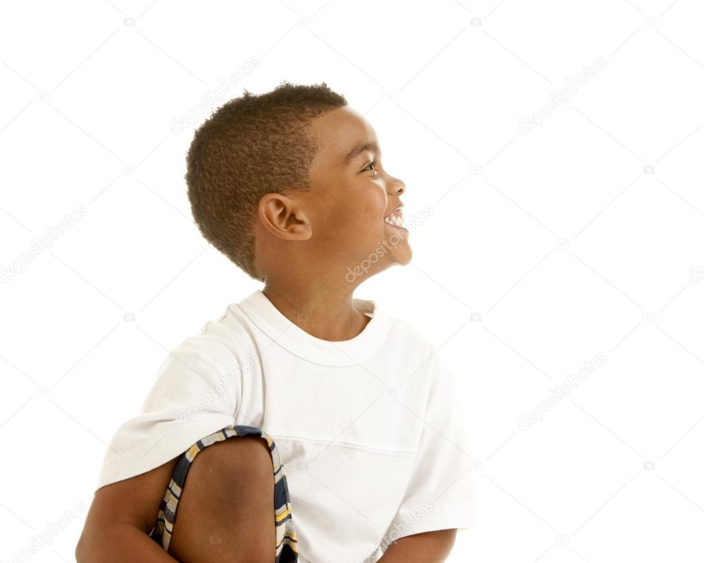 Little boy's profile on white Stock Photo by ©jbryson 21359969