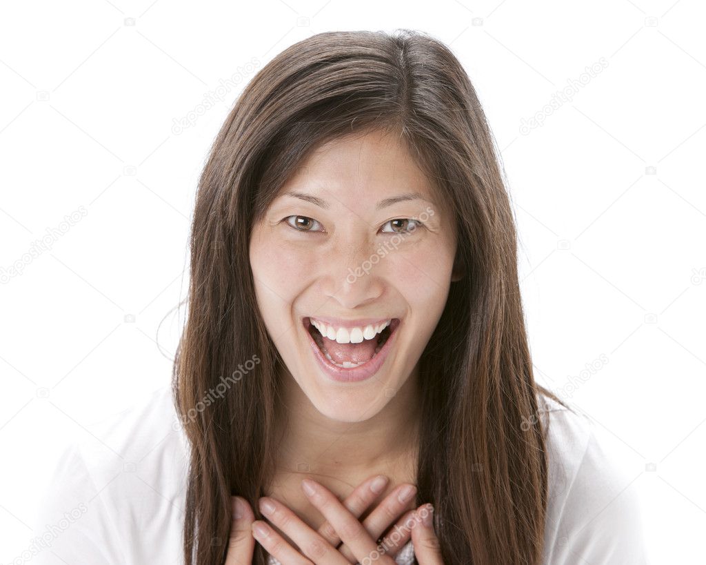 Happily surprised asian woman — Stock Photo © jbryson #21362763