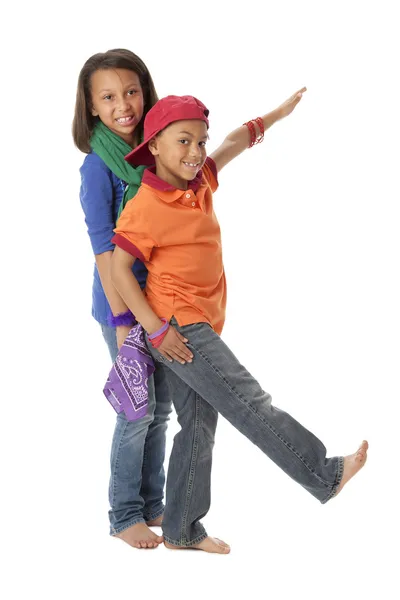 Human Alphabet. Diverse children work together to form the letter N ...