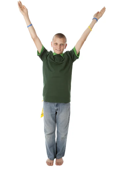 Human Alphabet. Child shows letter Y — Stock Photo © jbryson #21371981