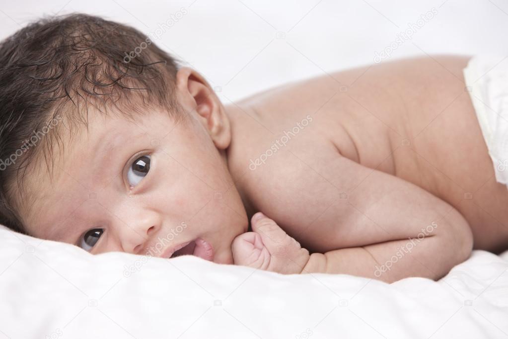 Real. Closeup headshot of an african american real baby boy Stock Photo ...