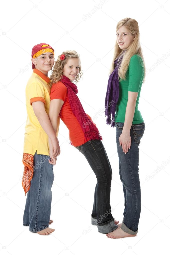 Human Alphabet. Multicultural teenagers work together to form letters ...