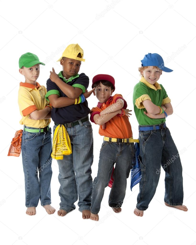 Diversity. Group of friends, boys, with cool attitudes — Stock Photo ...