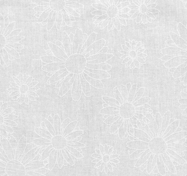 A high resolution delicate blue floral pattern printed on white fabric ...