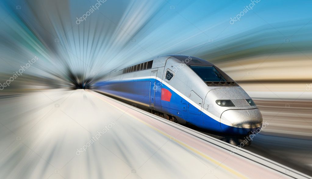 High speed train motion blur Stock Photo by ©scornejor 19421307