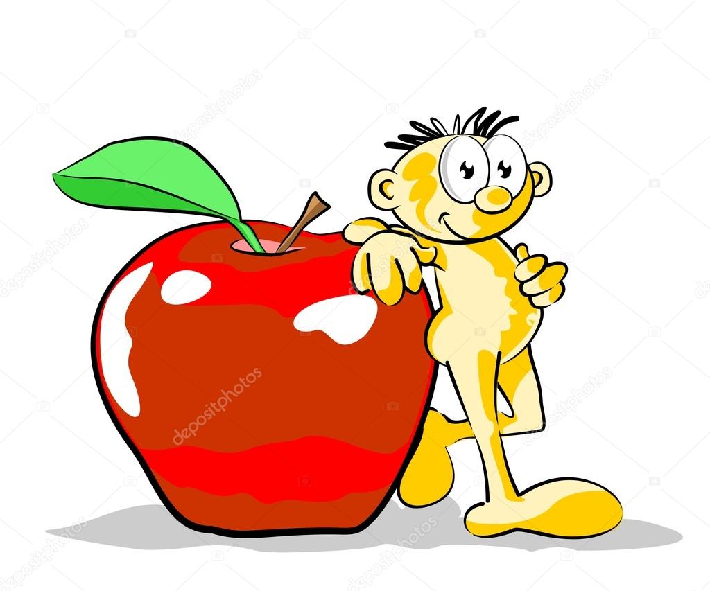 Man with a big apple Stock Vector Image by ©PhotoEstelar #29859639