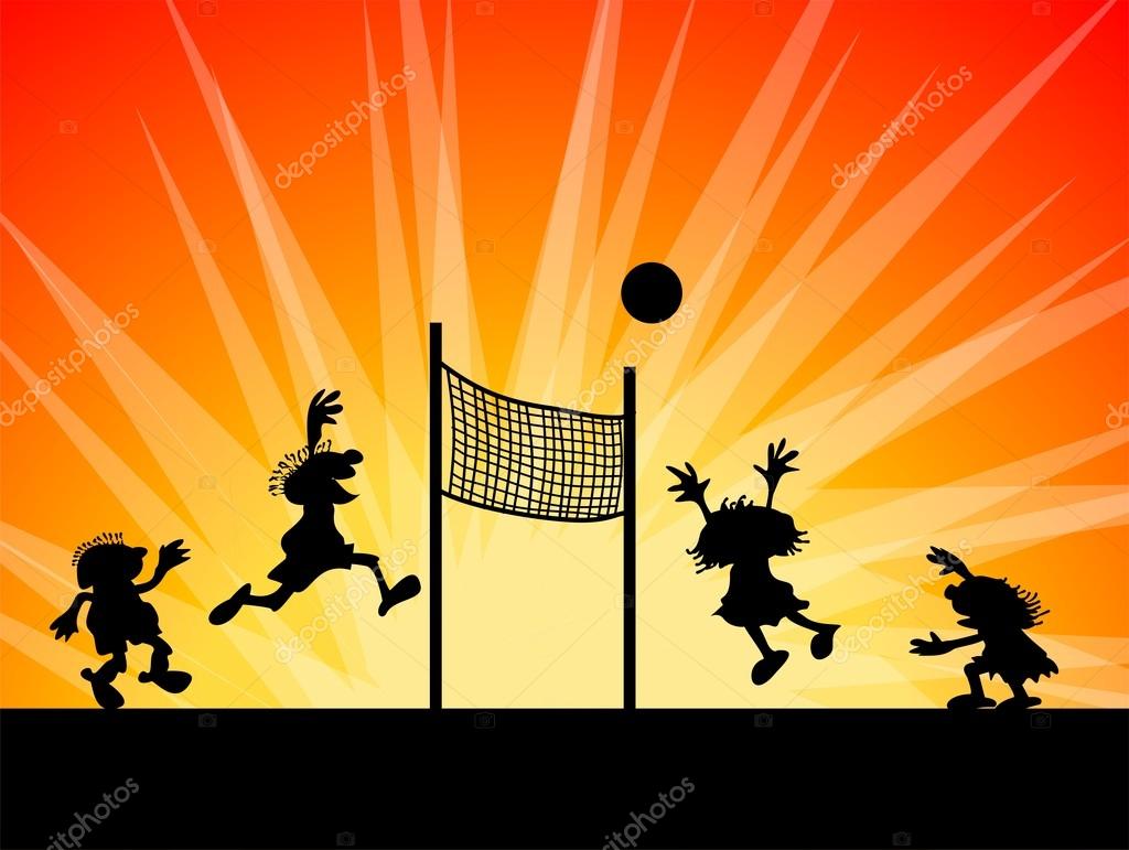 Playing volleyball Stock Vector Image by ©PhotoEstelar #30824031