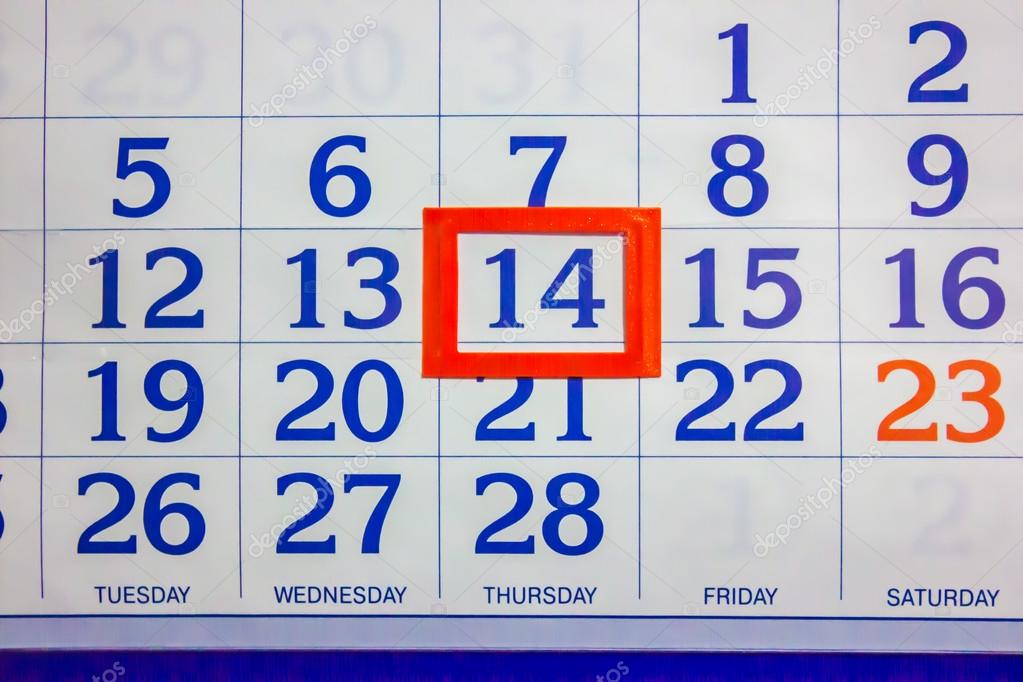 14 the number on the calendar ⬇ Stock Photo, Image by © Seremin #19408699