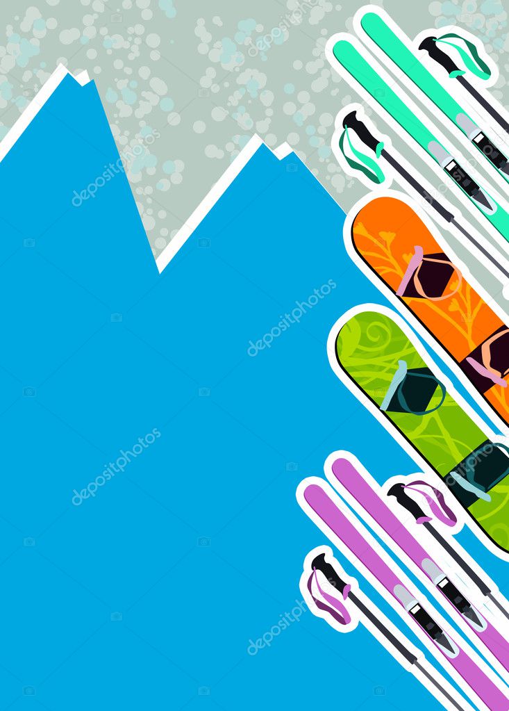 Ski and snowboard background Stock Photo by ©IstONE_hun 37562453