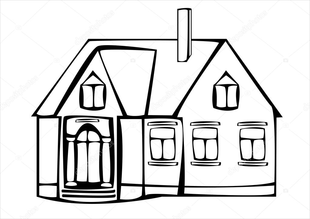 Vector vintage house isolated on white background Stock Vector by ...