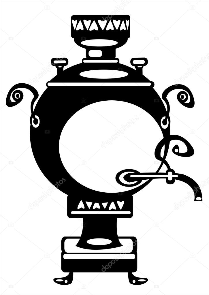 Vector illustration samovar on white background Stock Vector Image by ...