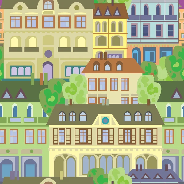 vintage classic architecture house seamless pattern - Stock Image ...