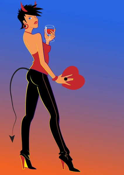 Sexy Devil Girl — Stock Vector © Kennyk 90095244