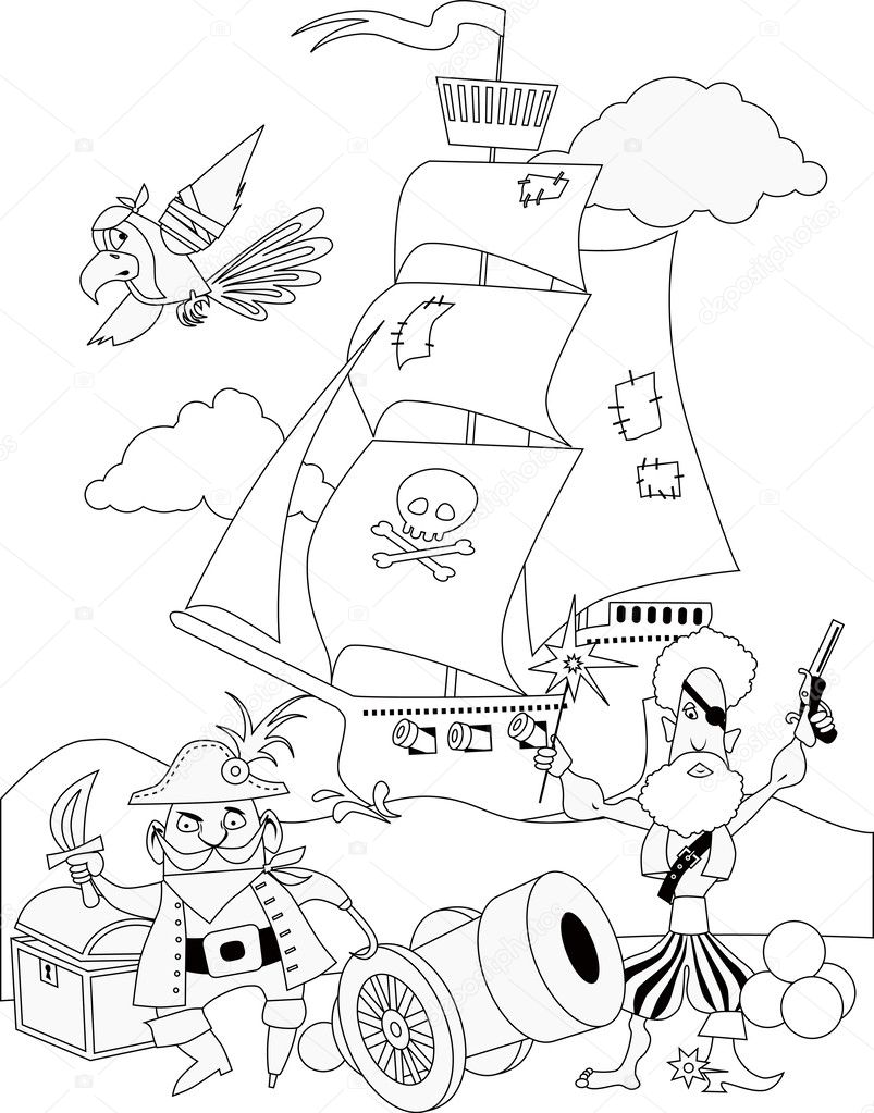 Pirates Clipart Black And White