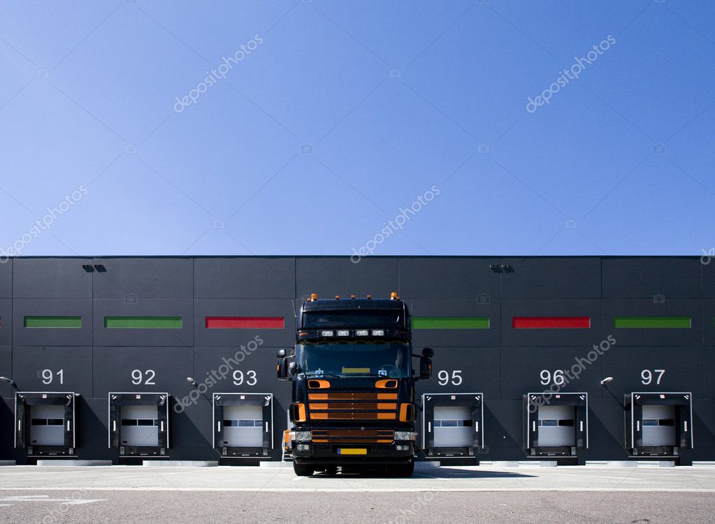 Loading bay for loading and unloading trucks — Stock Photo ...