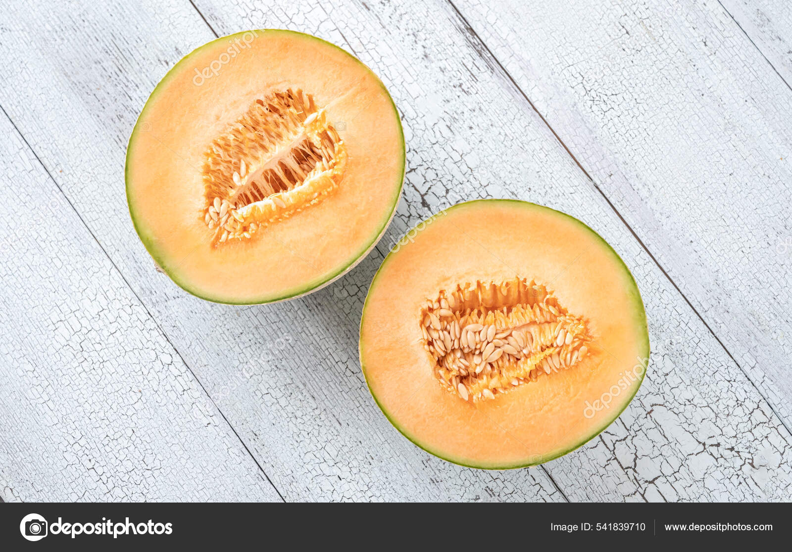 Cross Section Cantaloupe Melon Flat Lay — Stock Photo © alex9500 #541839710