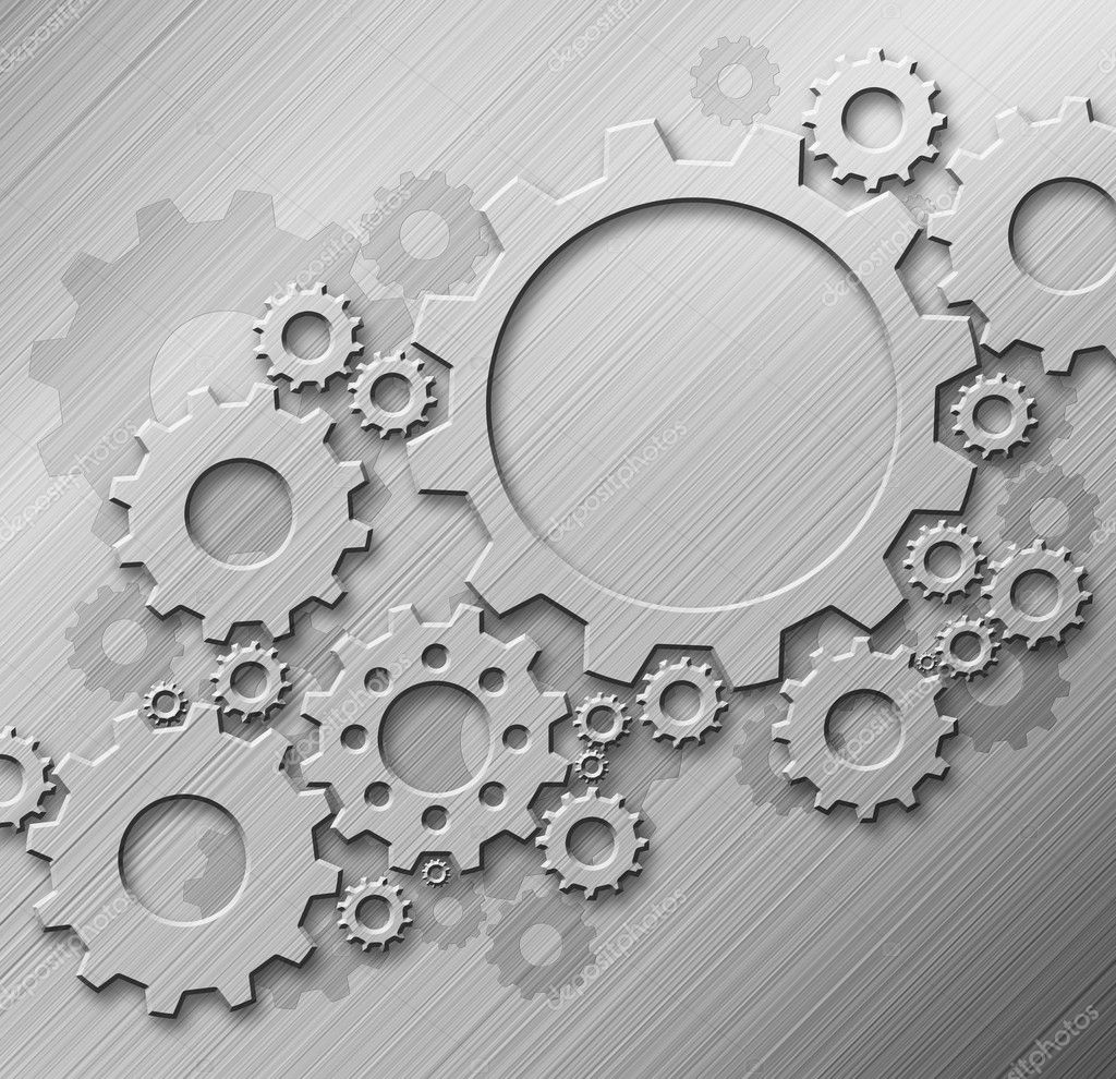 Metal gears design on metal background — Stock Photo © Myimagine #50266633