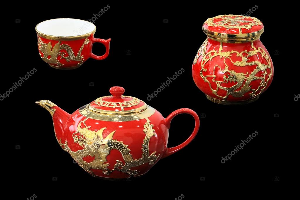 Red tea set Stock Photo by ©wxin67 19291493