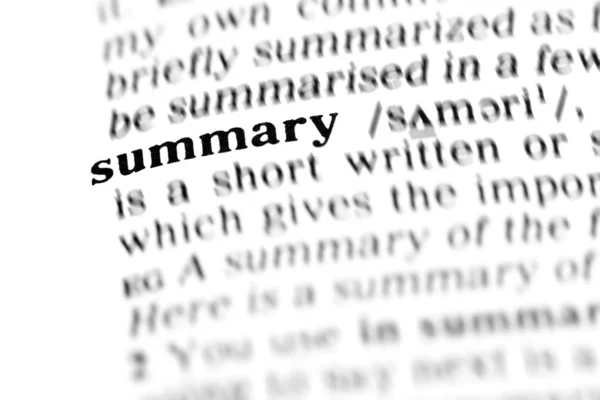 Summary word Stock Photos, Royalty Free Summary word Images | Depositphotos