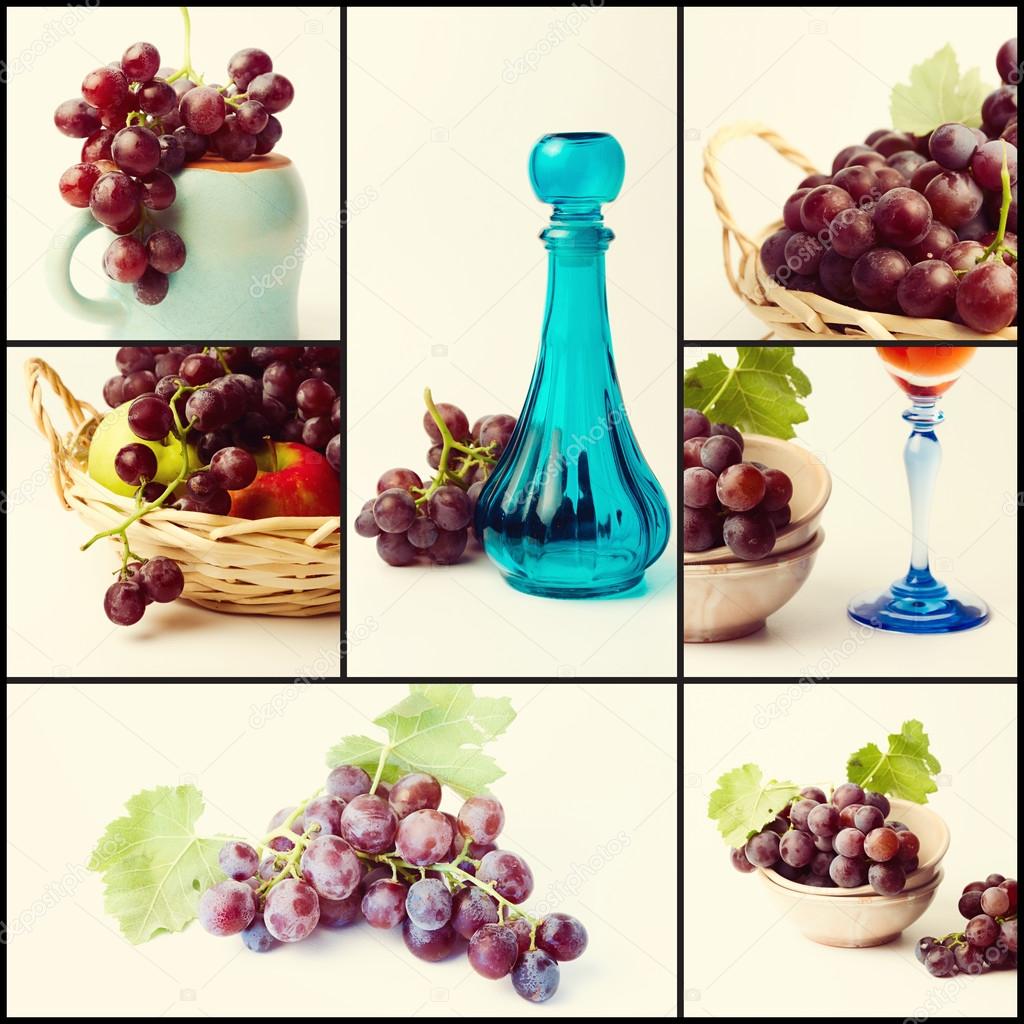 Collage with red grapes — Stock Photo © maglara #24038629