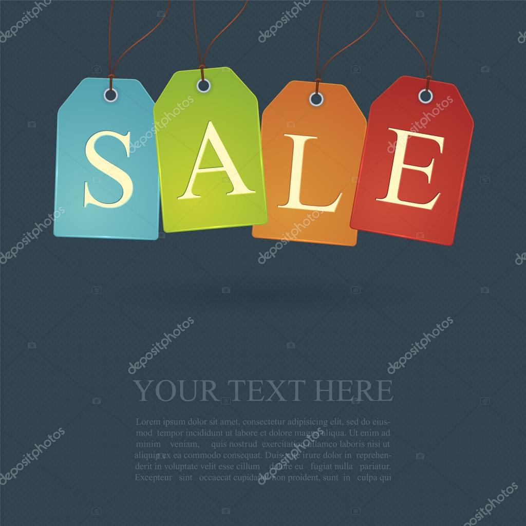 Sale poster design | Sale poster or sign design with cloth tags — Stock ...
