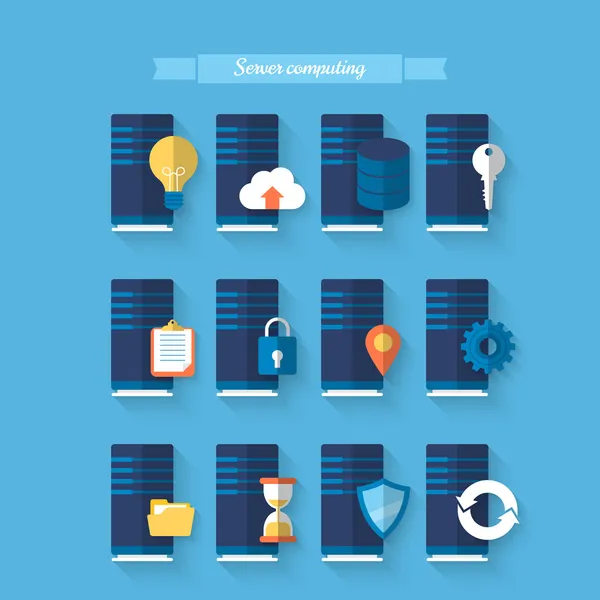 Flat icons for server computing concept Stock Vector Image by ©maglara ...