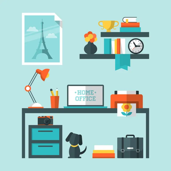 Home office design Vector Art Stock Images | Depositphotos