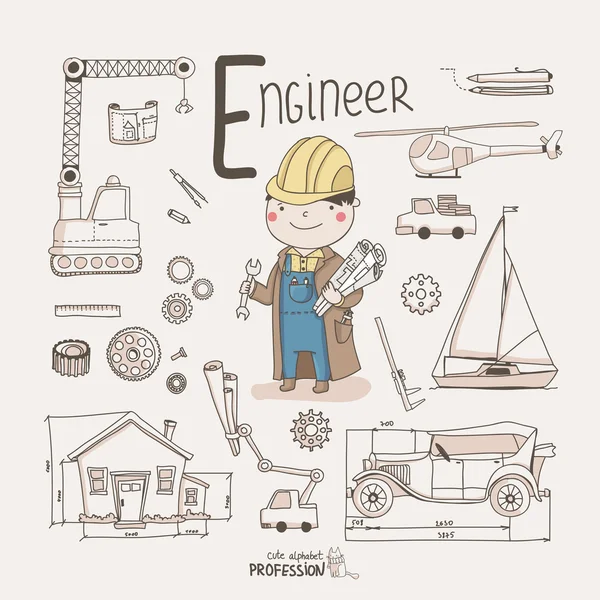 Engineer dibujo imágenes de stock de arte vectorial | Depositphotos