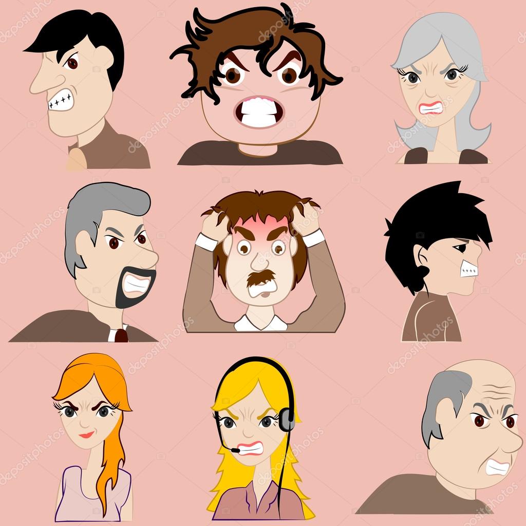 Group Of Angry People Clipart