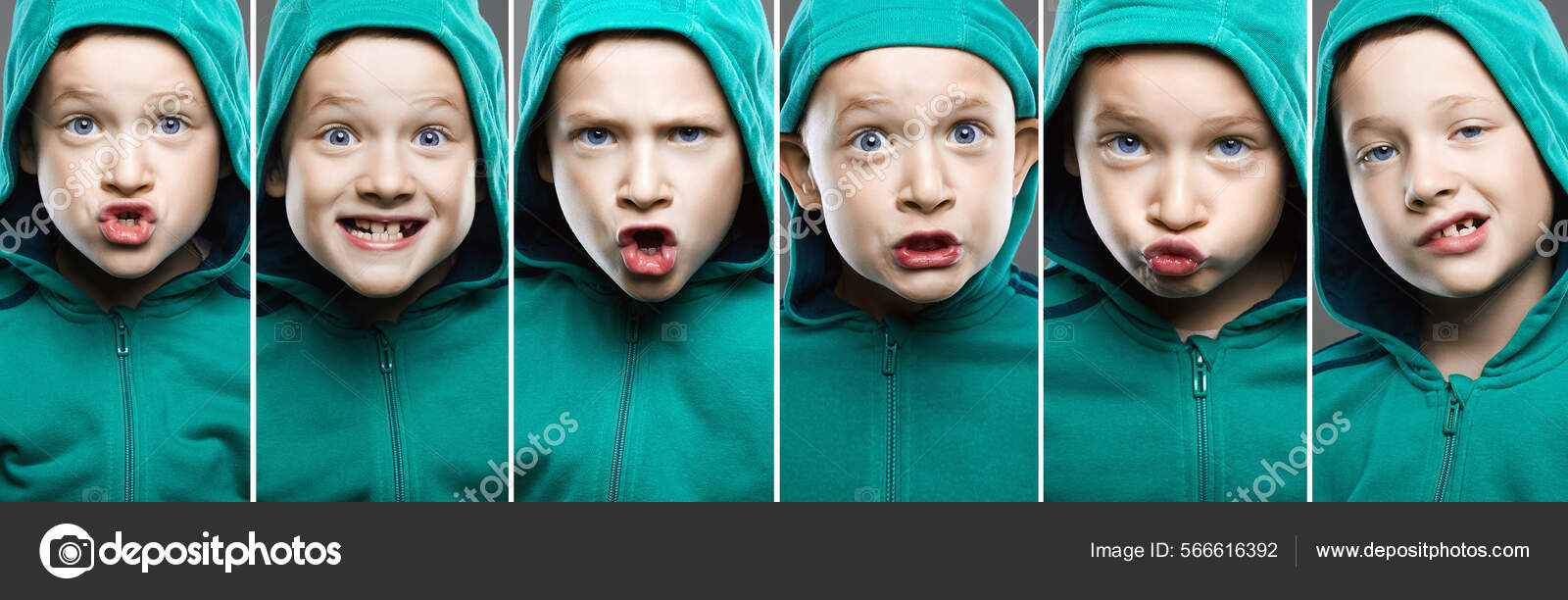 Funny Boy Hood Funny Kid Collage Grimace Emotion Child Collection ...