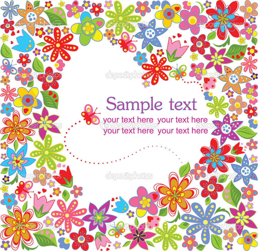 Spring floral frame Stock Vector Image by ©antonovaolena #19431121