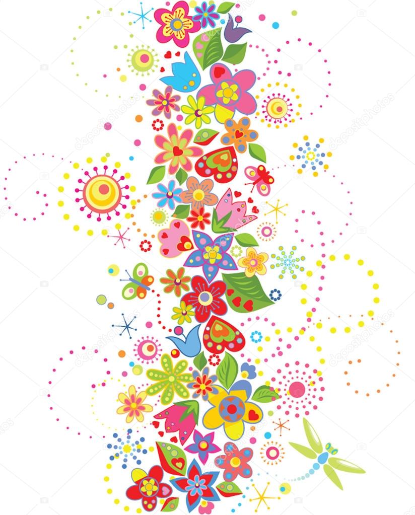 Abstract seamless floral border — Stock Vector © antonovaolena #19476035