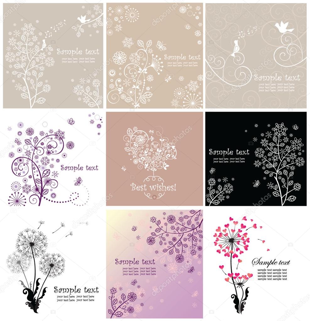 Cute greeting cards — Stock Vector © antonovaolena #20033813