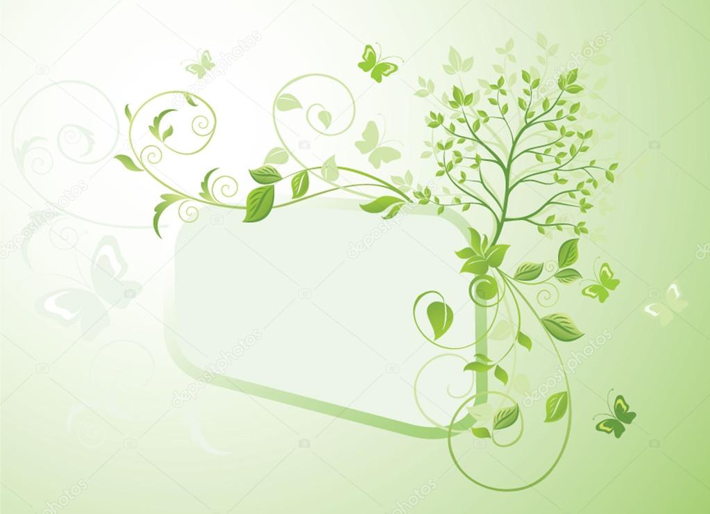 Green frame with tree Stock Vector Image by ©antonovaolena #20066005