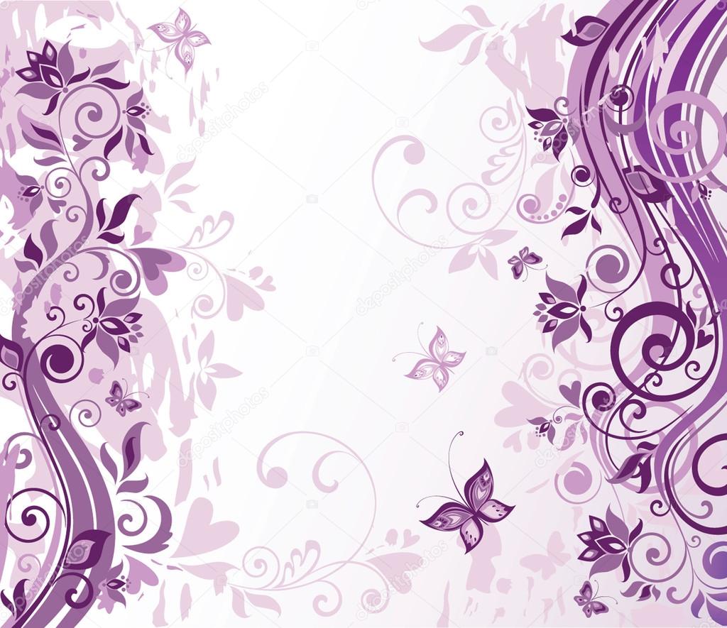 Vintage violet floral card Stock Vector Image by ©antonovaolena #20066133