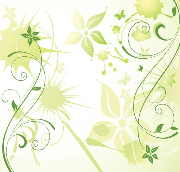 Green floral design Stock Vector by ©antonovaolena #19801459