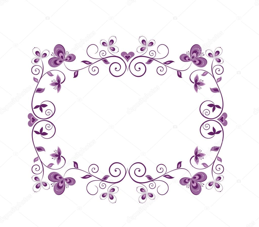 Violet Flower Border Clip Art