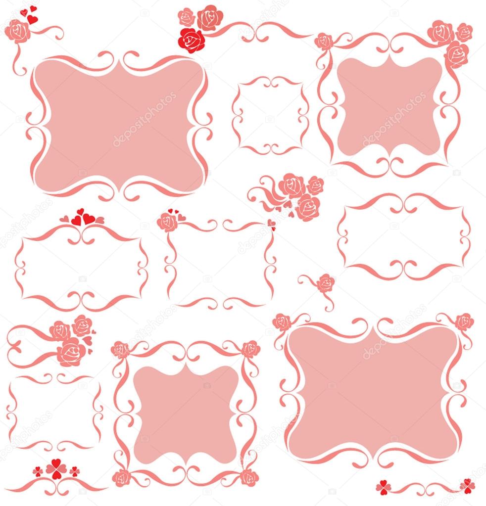 Decorative pink frame Stock Vector by ©antonovaolena 21227029